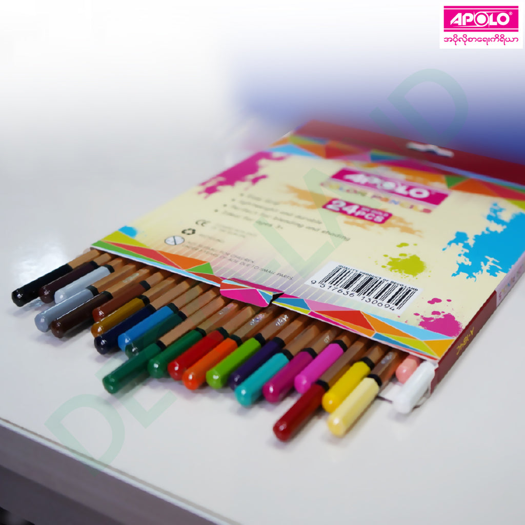 APOLO Color Pencil A-184 18PCS – Apolo Stationery Myanmar