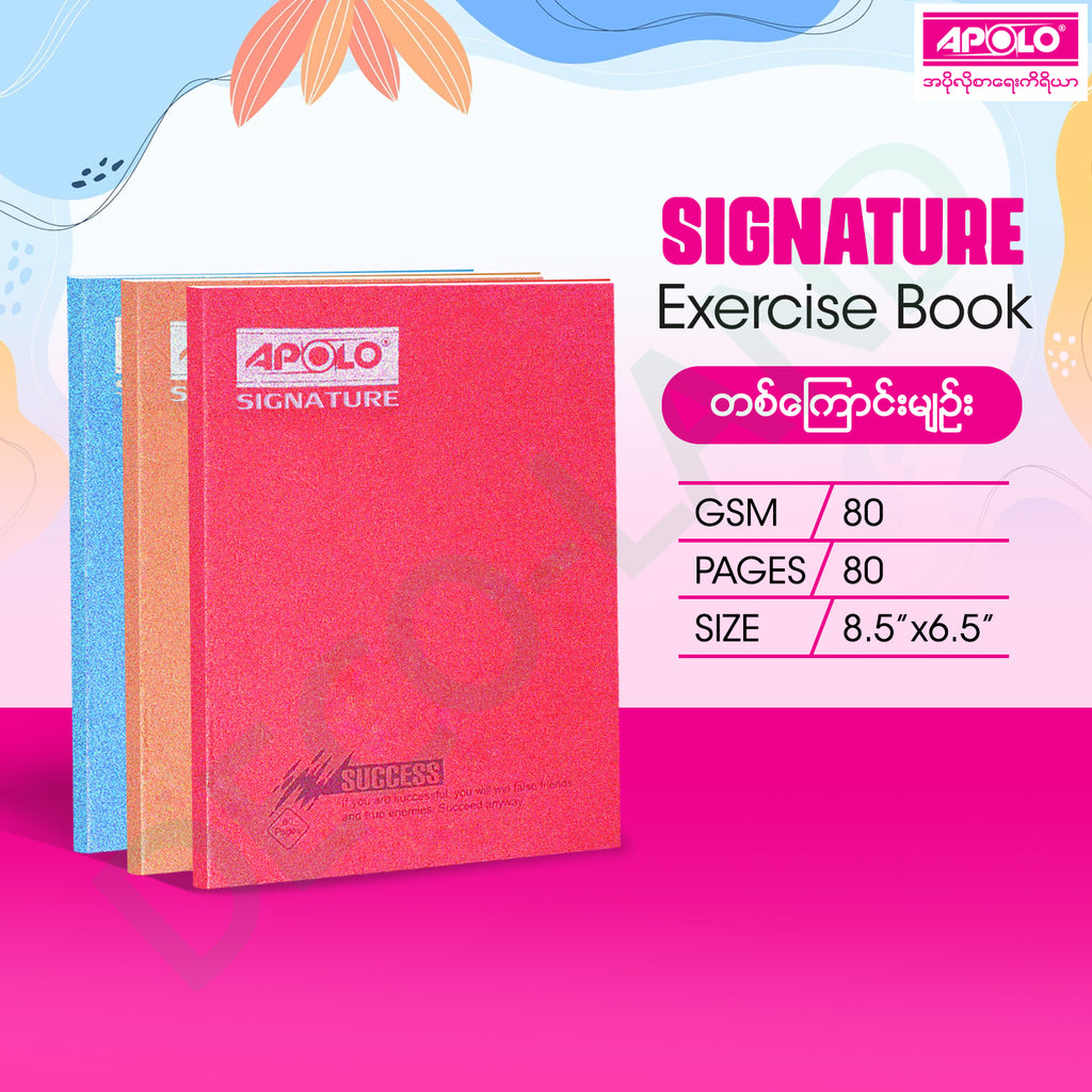 APOLO Exercise Signature Book 80 GSM 80 Pages (Single Line) (12 Pcs ...